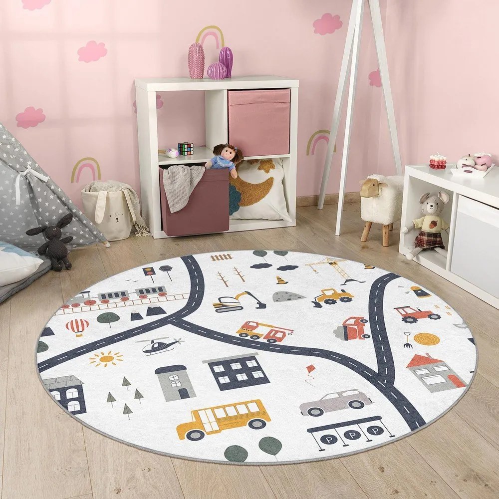 Pratelný dětský hrací koberec ø100 cm World Around Me – Mila Home
