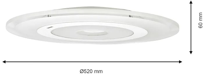Stropní LED svítidlo Volta, 1x LED 36w, 3000-4000k, w, s ovladačem