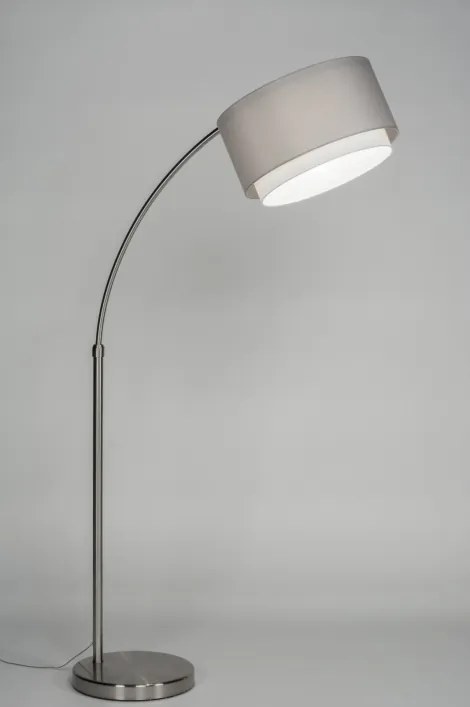 Stojací designová oblouková lampa Soffito Taupe Yersey