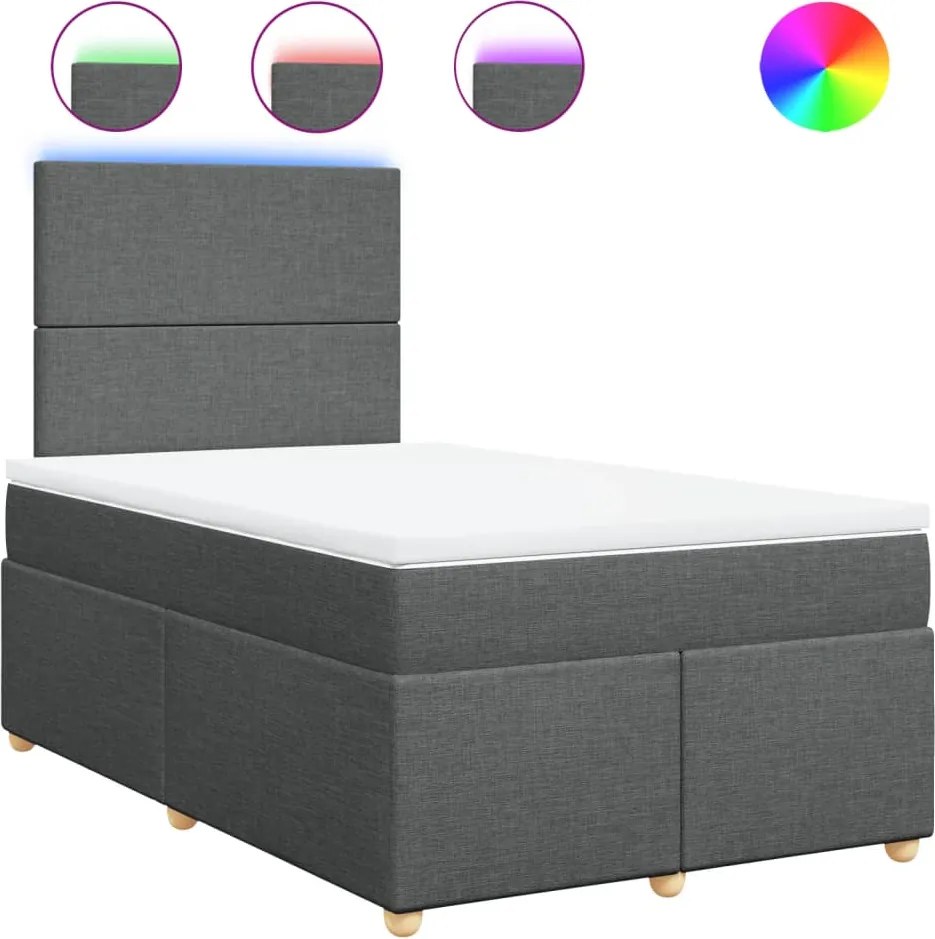 Box spring postel s matrací tmavě šedá 120x190 cm textil 3293513