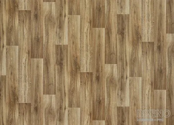 Breno PVC POLARIS Lime Oak 631M – tmavé dřevo, šíře 400 cm