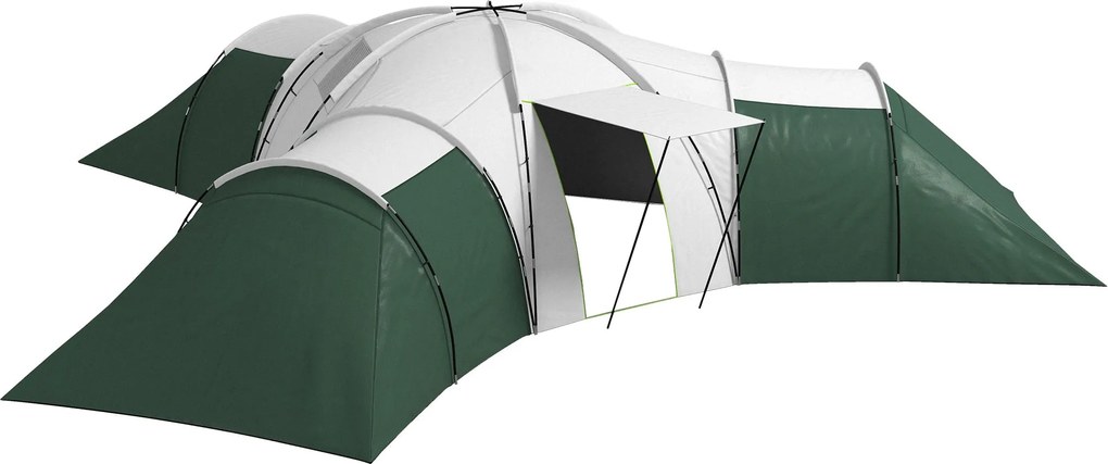 Outsunny Tunelový Stan, Campingový Stan pro 6-9 Osob, Rodinný Stan se 3 Ložnicemi, Obývací Pokoj, Veranda, Přenosná Taška, 2000mm Voděodolný Oxford, p
