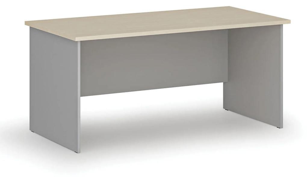 Kancelářský psací stůl rovný PRIMO GRAY, 1600 x 800 mm, šedá/wenge