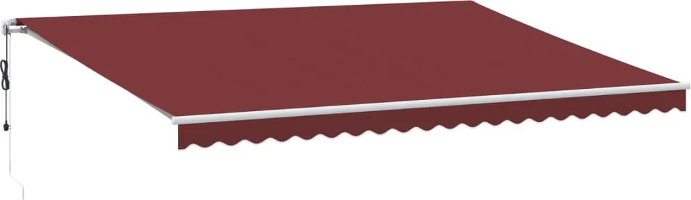 Automatická zatahovací markýza burgundská 500 x 350 cm 3214992