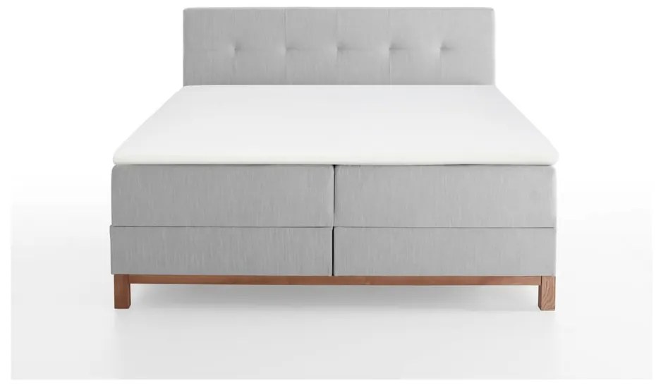 Světle šedá boxspring postel s úložným prostorem 180x200 cm Catania - Meise Möbel