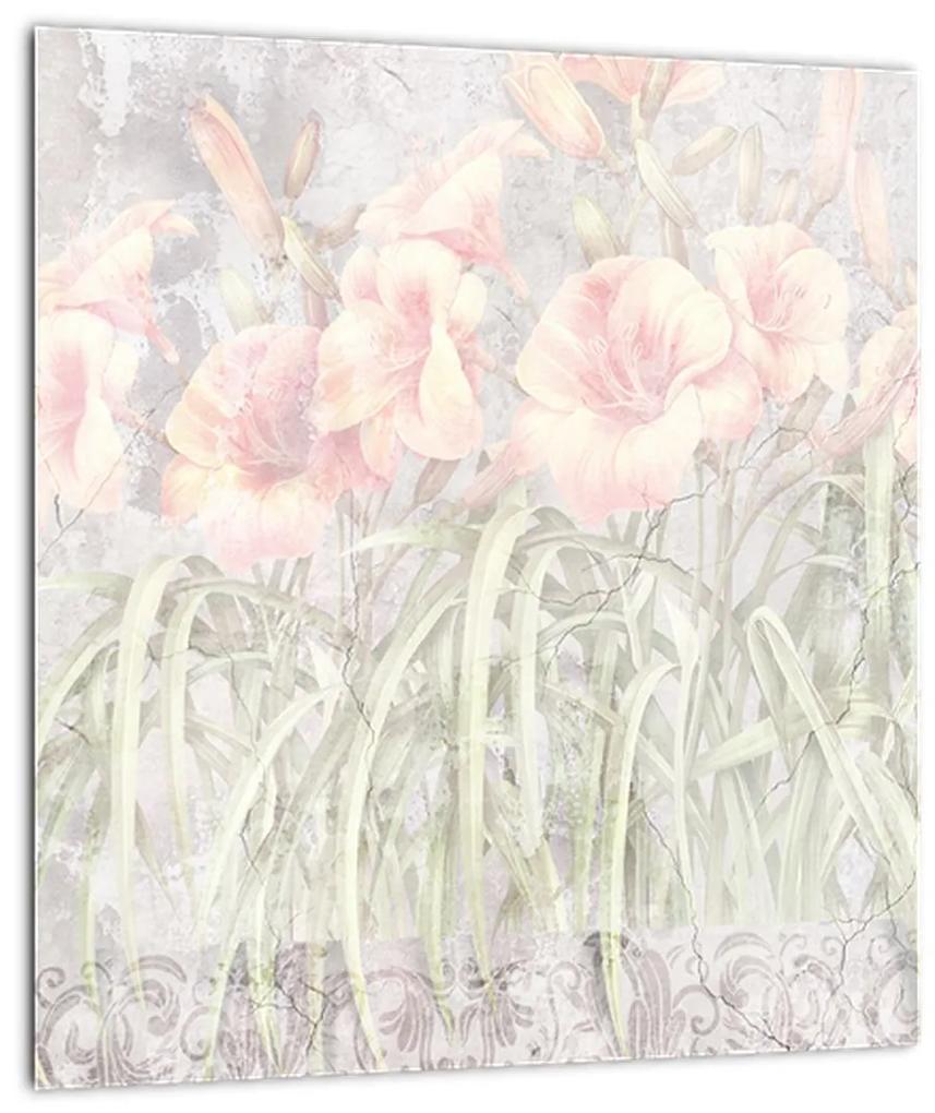 Obraz - Freska lilií (30x30 cm)