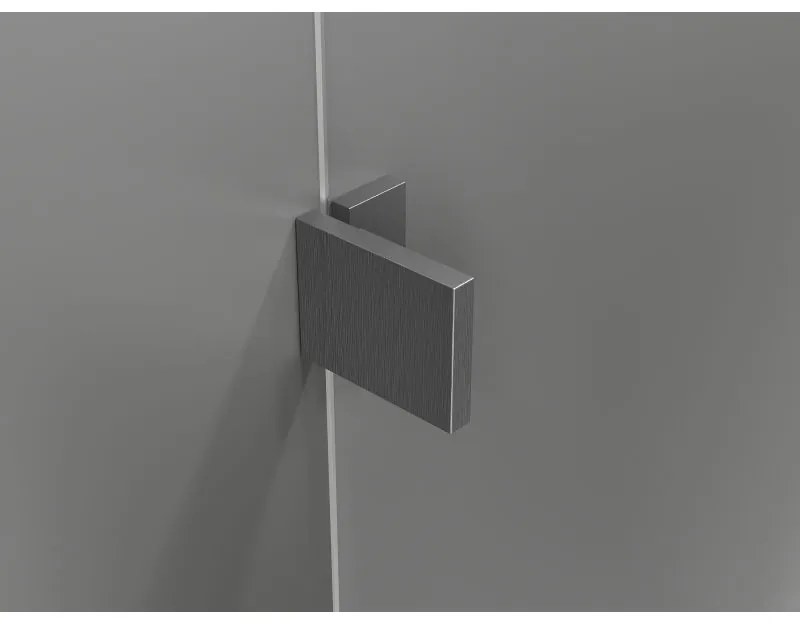 Mexen Lunar, půlkruhový výklopný sprchový kout 70 x 70 cm, 8mm čiré sklo, pistolově šedý kartáčovaný - 833-070L-070P-66-00