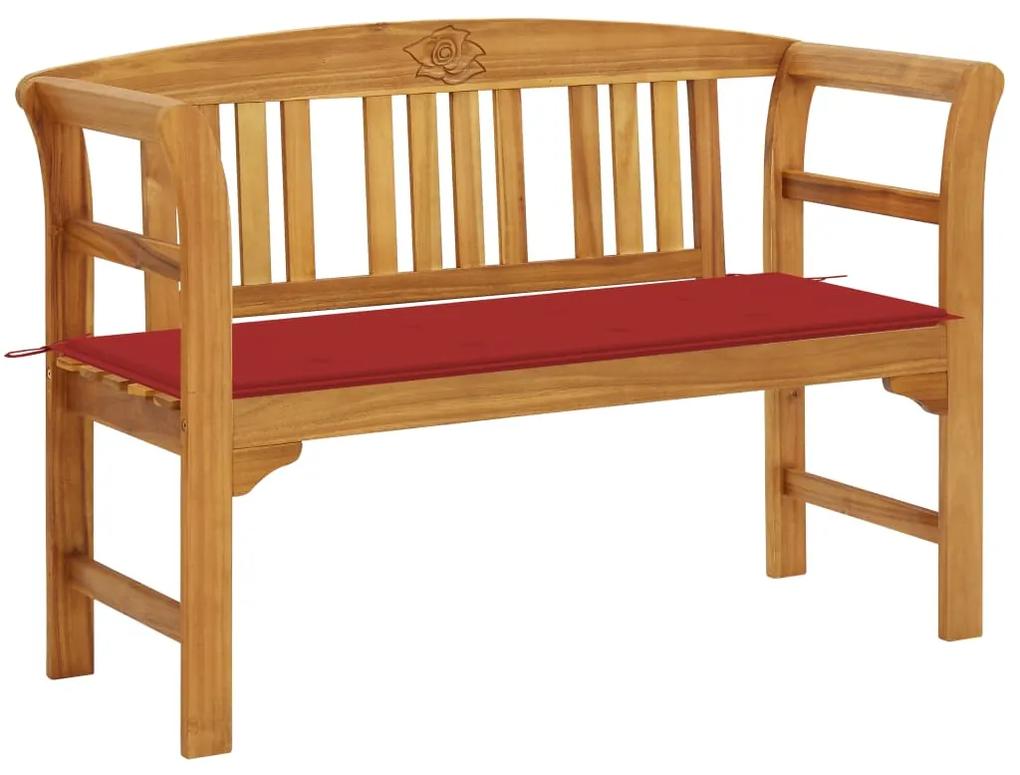 3064299 vidaXL Zahradní lavice s poduškou 120 cm masivní akáciové dřevo