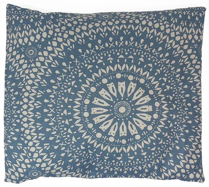 S radostí - vlastní výroba Pohankový polštářek s mandalou vintage - světle modrý Velikost: 60 x 80 cm