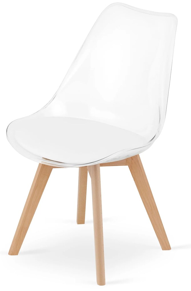 Transparentní židle BALI MARK s bukovými nohami