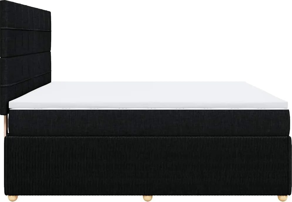 Box spring postel s matrací černá 180x200 cm textil 3292137
