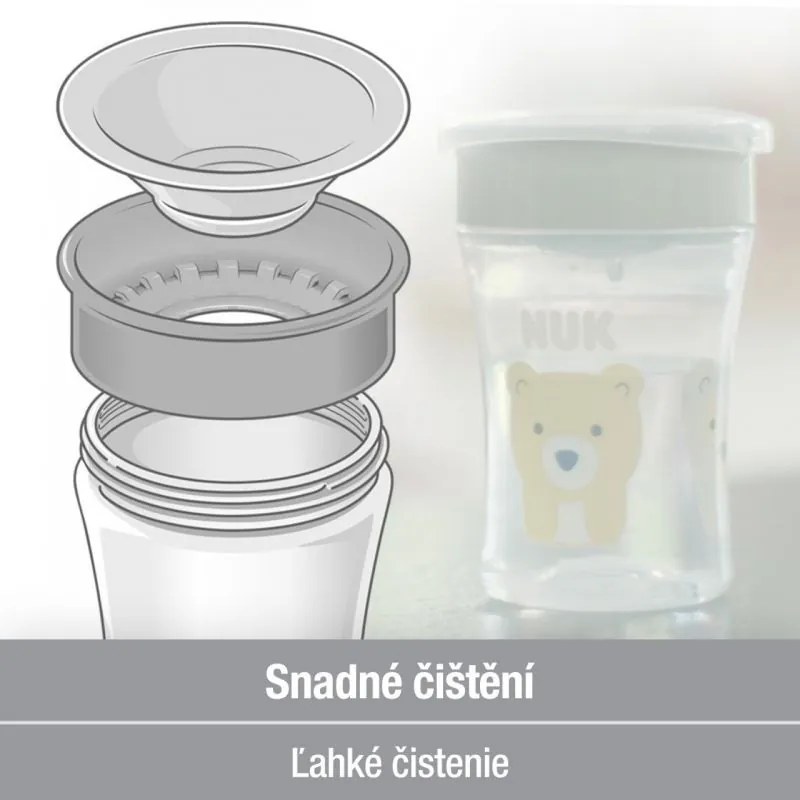NUK Dětský hrníček Magic s víčkem 360° Modrá