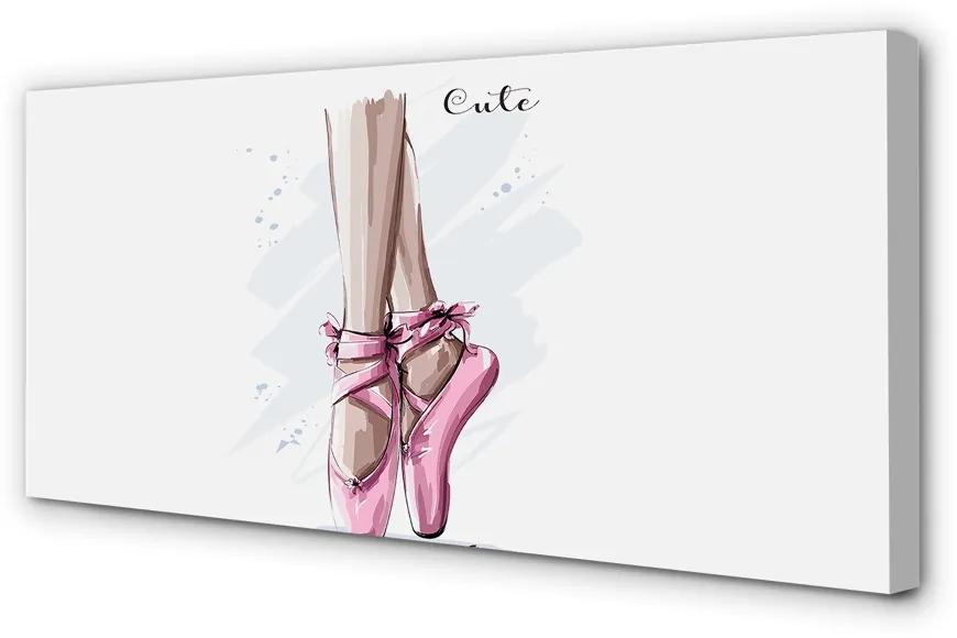 Obrazy na plátně růžové baletní boty 120x60 cm