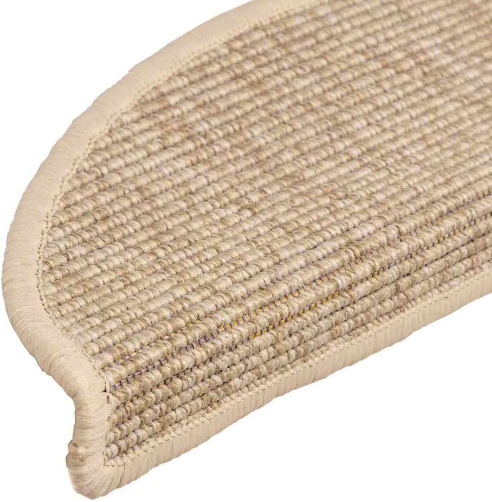 Schodové rohože 15 ks 56 x 17 x 3 cm světle béžové, půlkulaté 326897