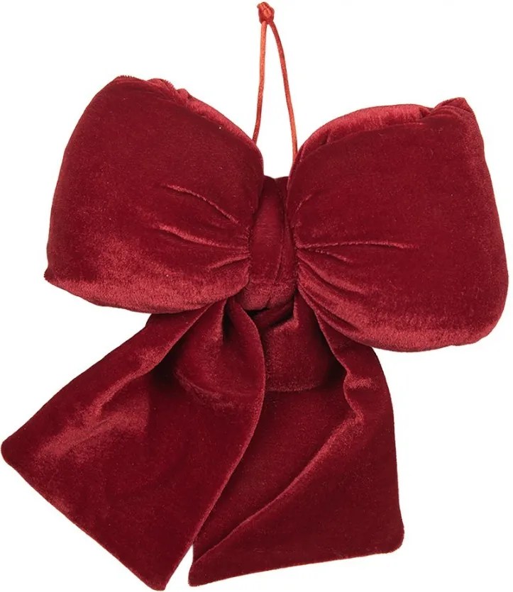 Elegantní červená sametová závěsná mašle Bow M - 18*10*20 cm
