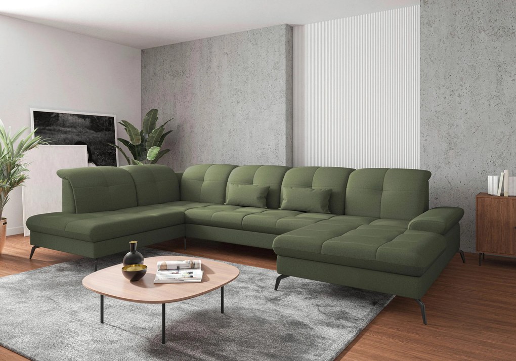 XXXLutz SEDACÍ SOUPRAVA, textil, olivově zelená Sit & More - Sedací soupravy - 000144009654