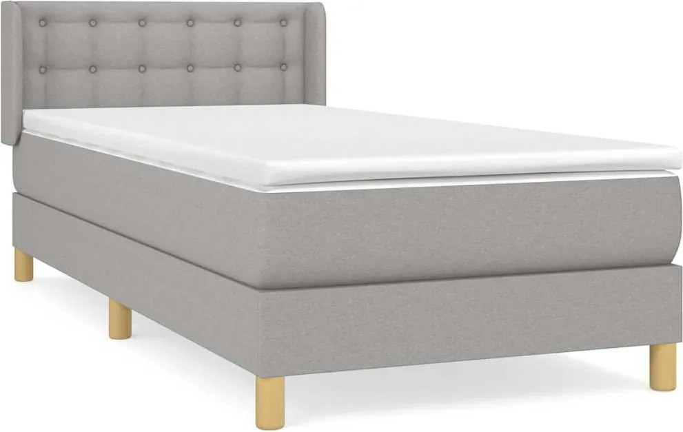 Box spring postel s matrací světle šedá 80 x 200 cm textil 3130545