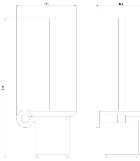 OMNIRES MP60620BL - Nástěnná WC štětka MODERN PROJECT matná černá