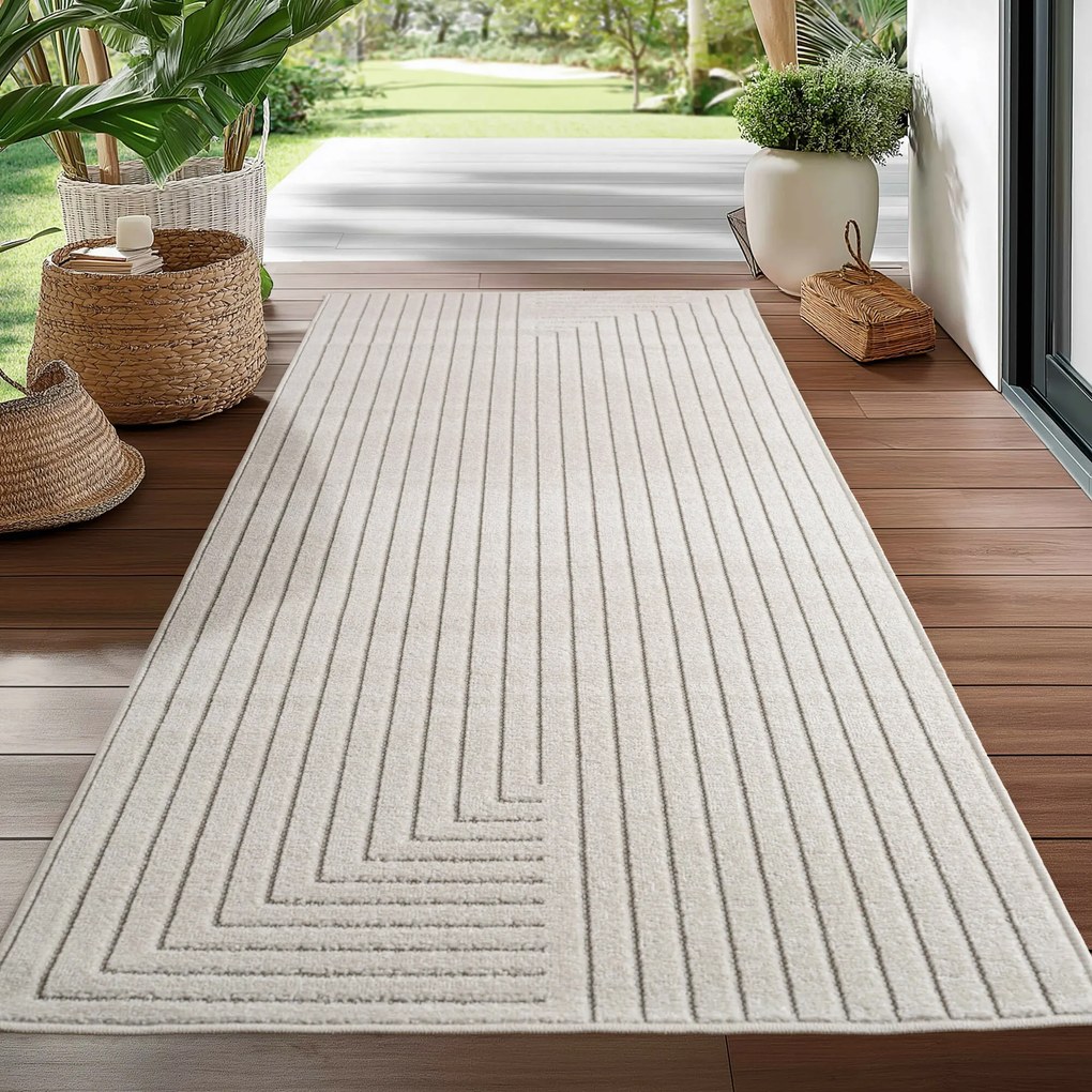 Ayyildiz, Kusový koberec Nova 1202 cream - na ven i na doma, 120x170, bílá, chodba / předsíň