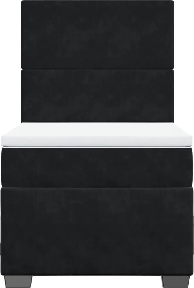 Box spring postel s matrací černá 80 x 200 cm samet 3290758