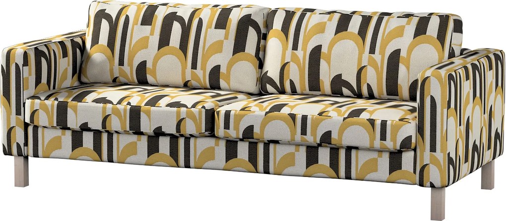 Potah na pohovku IKEA Karlstad, 3-místná, rozkládací barva vícebarevná látka pletený vzor, vzorované