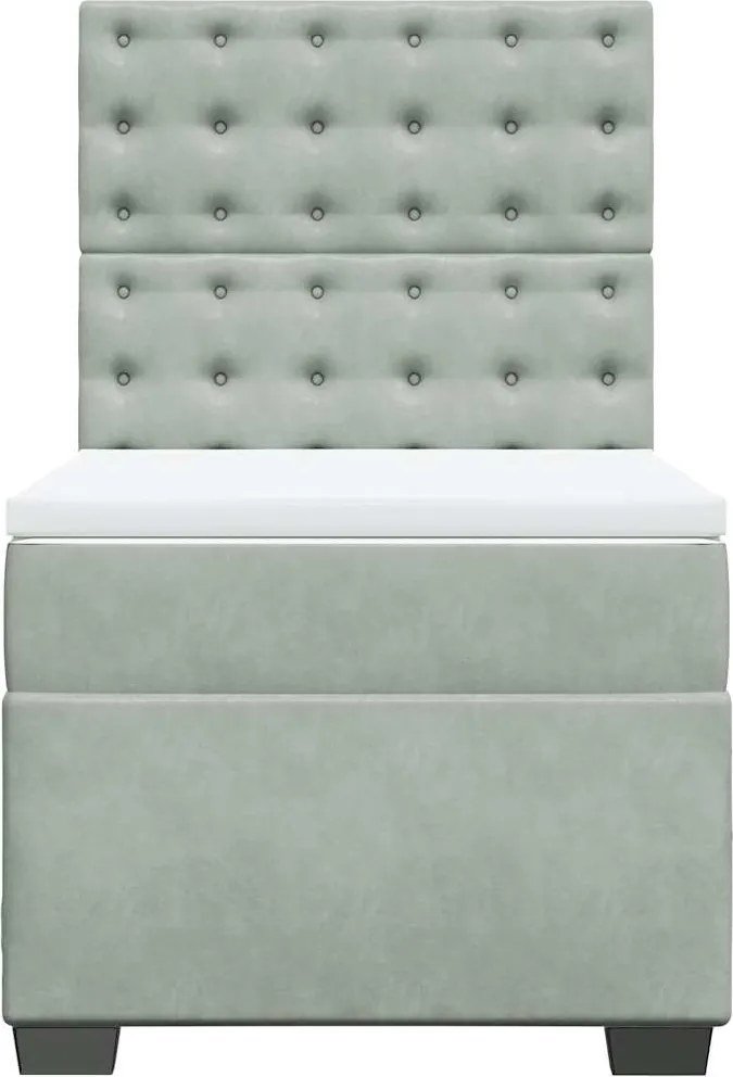 Box spring postel s matrací světle šedá 90x200 cm samet 3293122