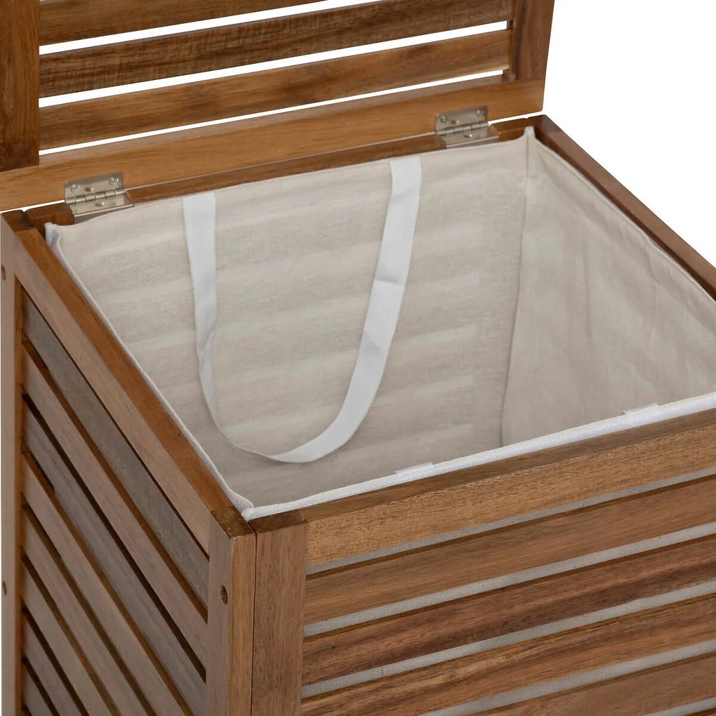 Dřevěný koš na prádlo ACACIA, 65 l
