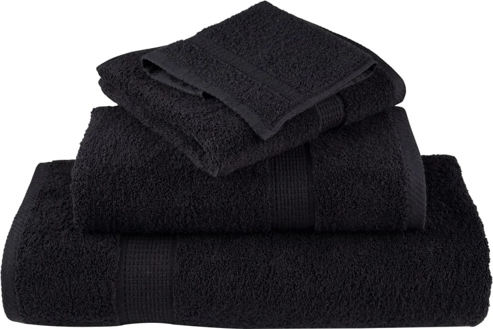 6dílná sada ručníků Premium SOLUND černá 600 g/m² 137565
