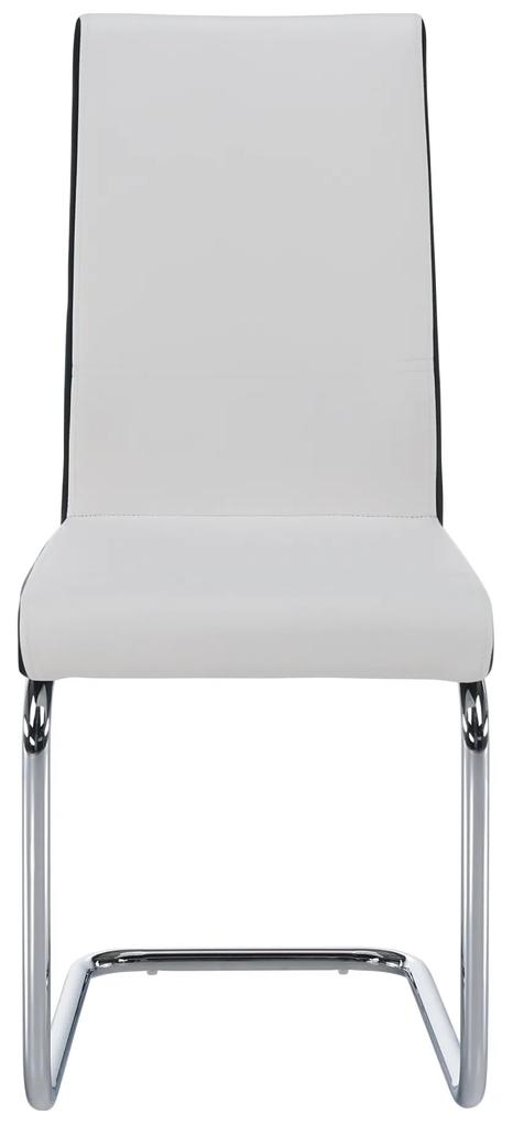 Kondela Židle, ekokůže bílá / černá + chrom, Neana