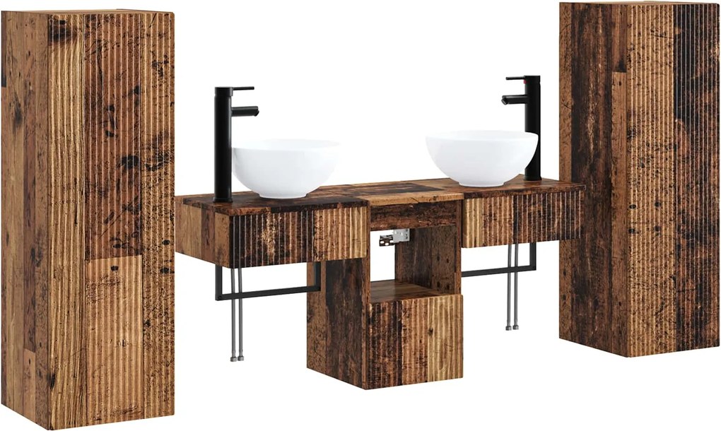 Sada koupelnového nábytku 5 ks Staré dřevo 33 x 34,5 x 100 cm 3405971