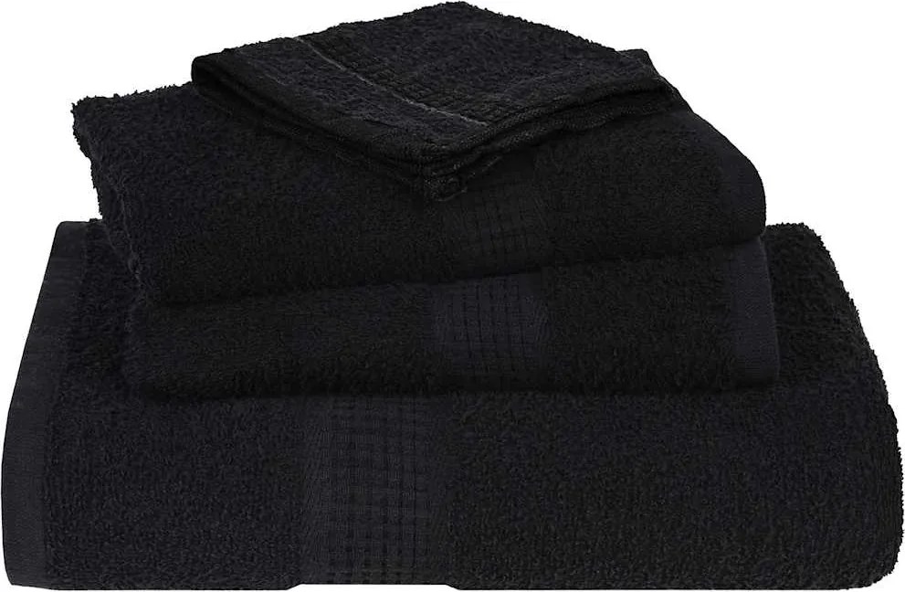Saunové osušky FROGN 4 ks černé 80x200 cm 360 g/m² 136960