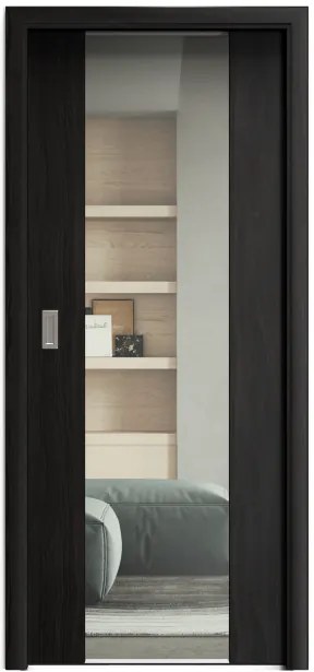 SAPELI HARMONIE KOMFORT M40 - CPL LAMINÁT - POSUVNÉ DVEŘE VČ. ZÁRUBNĚ - Ořech královský Průchozí šířka (cm): 60, Průchozí výška (cm): 210, Typ skla: Satináto bílé