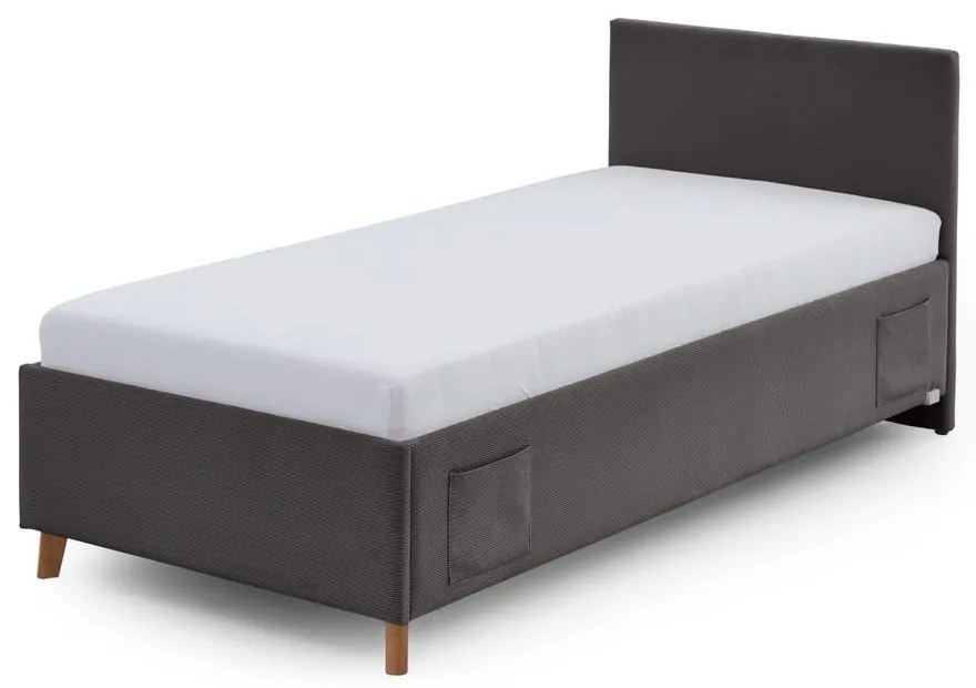 Antracitová čalouněná dětská postel s úložným prostorem s roštem 90x200 cm Cool – Meise Möbel Biano.cz
