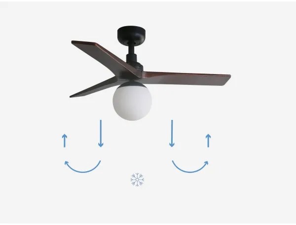 FARO 34278-11L - Stropní ventilátor KLIM S 1xE27/15W/230V ořech/černá + DO