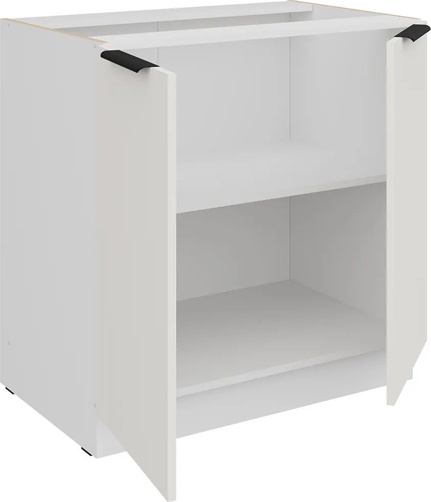 ARIA wh | dolní skříňka 80 D 2F policová | 80 cm | ANTI FINGERPRINT povrch | bílá