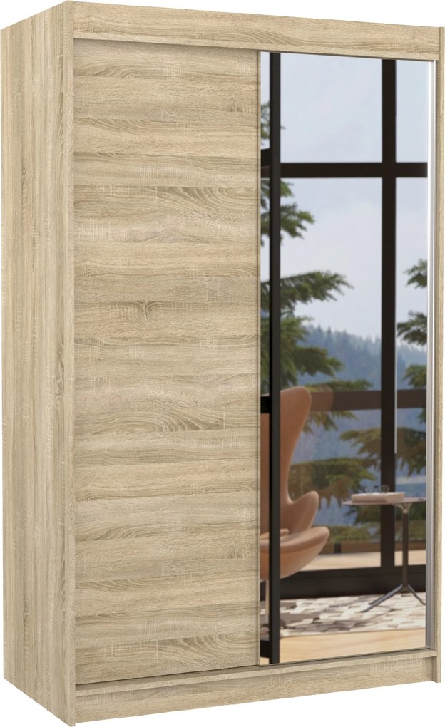 ADRK Furniture Skříň posuvná se zrcadlem REWENA 120 SW-REW-S-120+A056