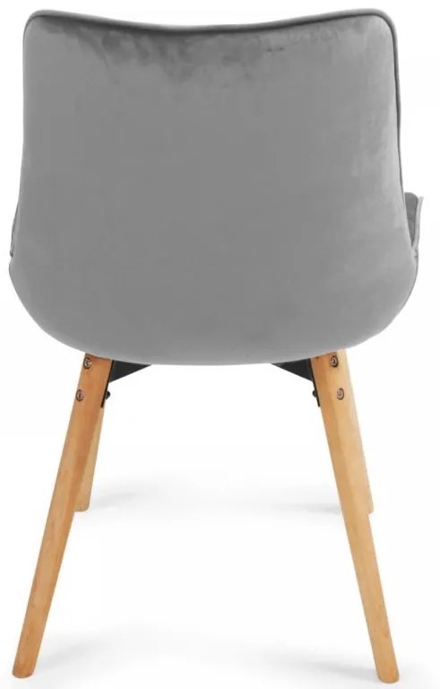 MIADOMODO Sada prošívaných jídelních židlí, světle šedá 6 ks