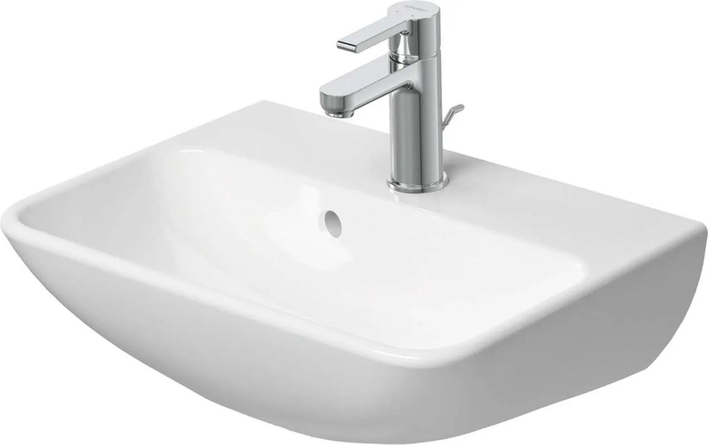 Duravit ME by Starck - Umývátko 45x32 cm, s přepadem, bez otvoru pro baterii, DuraShield, bílá 071945AA10