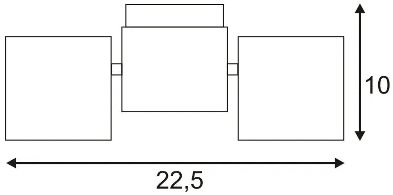 SLV 151531 Altra Dice spot-2, hranaté stropní svítidlo s nastavitelným směrem svícení v bílé úpravě, 2x35W, 22x7cm