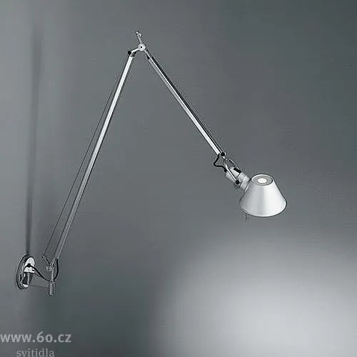 Artemide A046050 Tolomeo Braccio LED, designové nástěnné svítidlo se stmívačem, 10W LED 3000K, hliník, max. 167cm