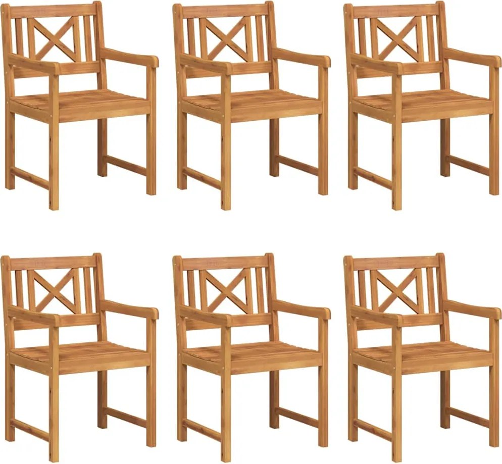 Zahradní křesla 6 ks Přírodní Masivní akátové dřevo 3324847