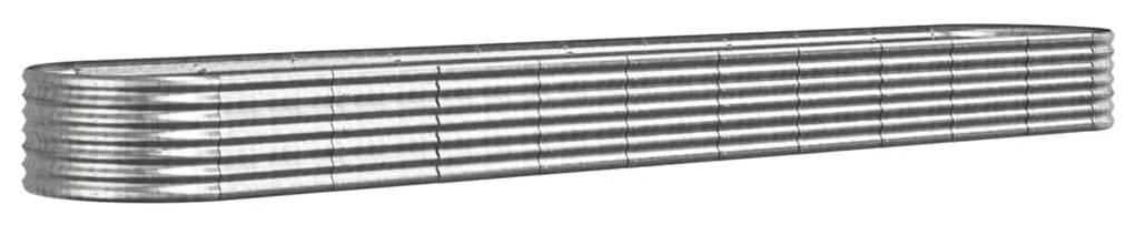 vidaXL Vyvýšený záhon práškově lakovaná ocel 440x80x36 cm stříbrný