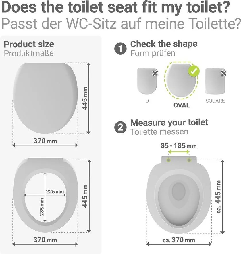 Záchodové prkénko s automatickým zavíráním 37 x 44,5 cm Rieti – Wenko