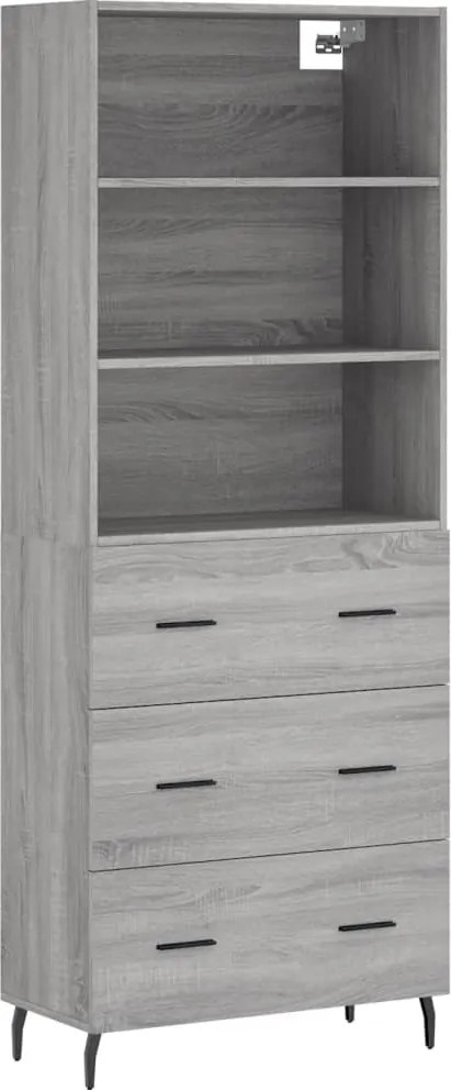 Skříň highboard šedá sonoma 69,5 x 34 x 180 cm kompozitní dřevo 3189403