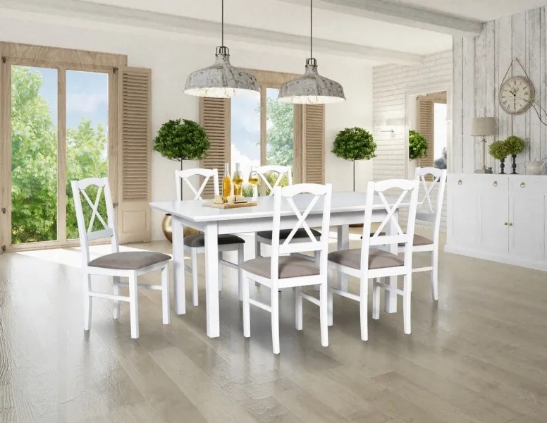 Drewmix jídelní židle NILO 11 + doprava zdarma dřevo: bílá, potahový materiál: látka