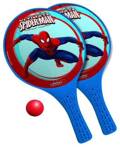 Plážový tenis SPIDERMAN MONDO barva modrá velikost rakety 37x22,5cm