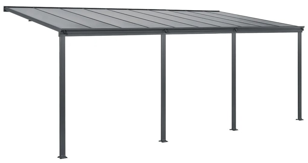 InternetovaZahrada - Hliníková pergola Borneo 6x3 m - šedá