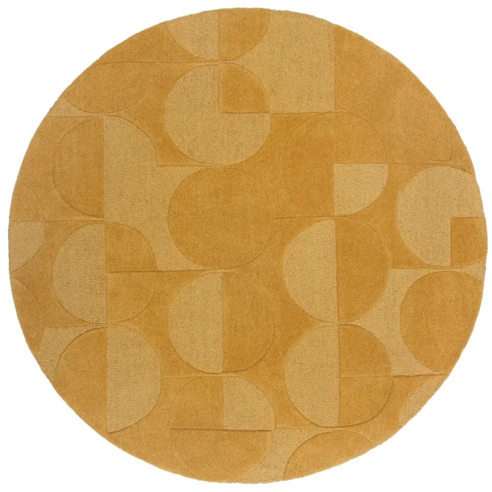 Flair Rugs koberce Kusový koberec Moderno Gigi Ochre kruh ROZMĚR: 160x160 (průměr) kruh