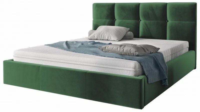Hector Čalouněná postel Ksavier 140x200 dvoulůžko - zelené