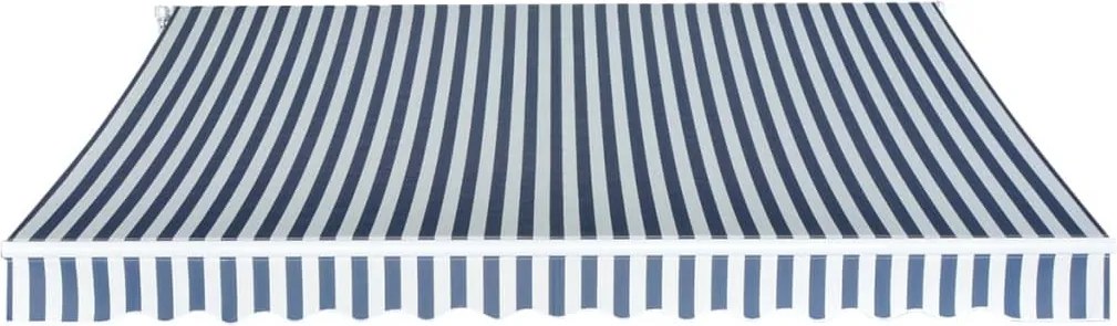 Skládací markýza na ruční ovládání 350 cm modro-bílá 275564